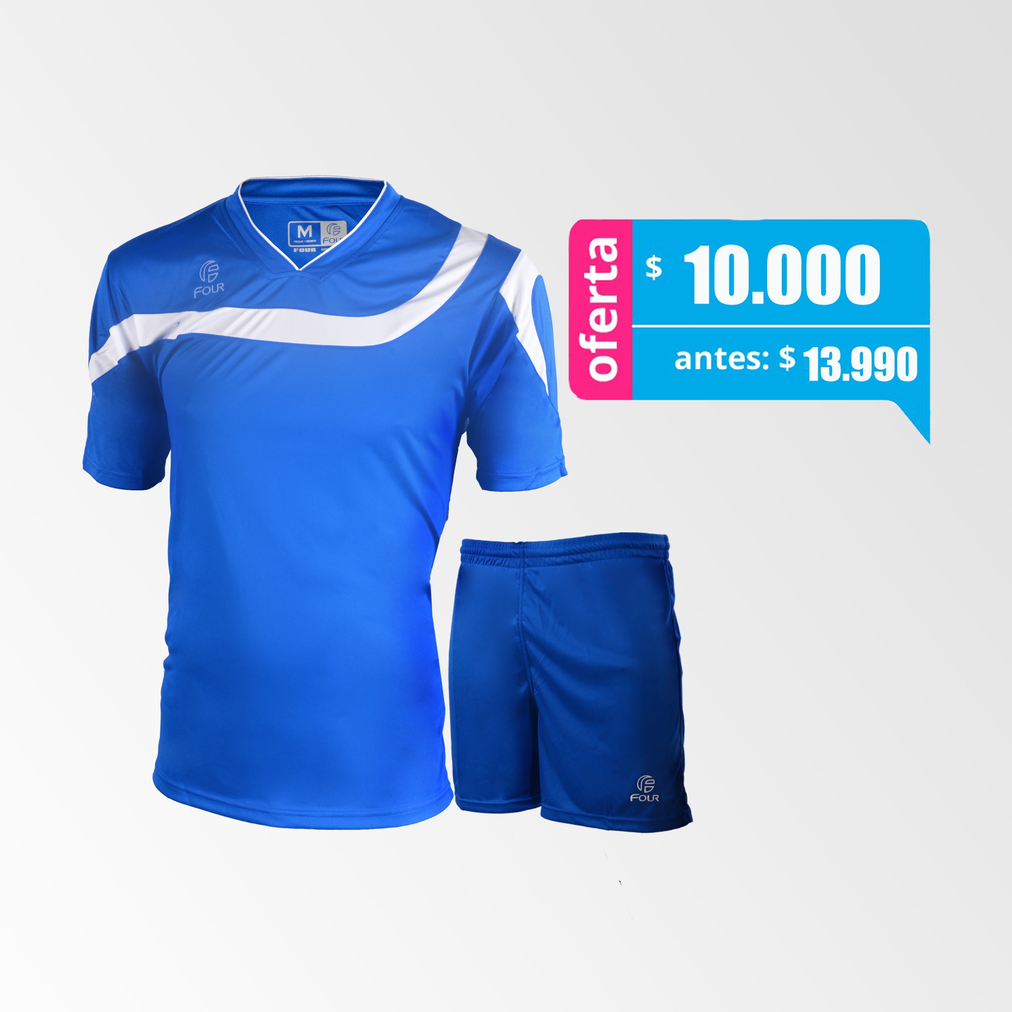 Camiseta de Futbol y Short Four Bolton Azul Blanco - Talla M – Tienda Four